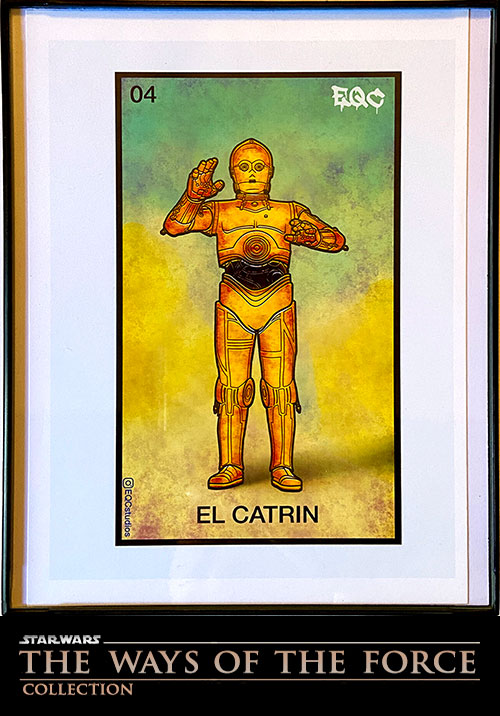 El Catrin (C-3PO) Loteria Card - Framed - The Ways of the Force